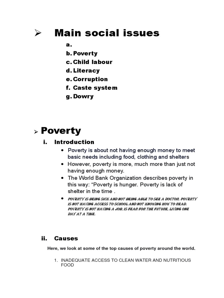Main Social Issues | PDF