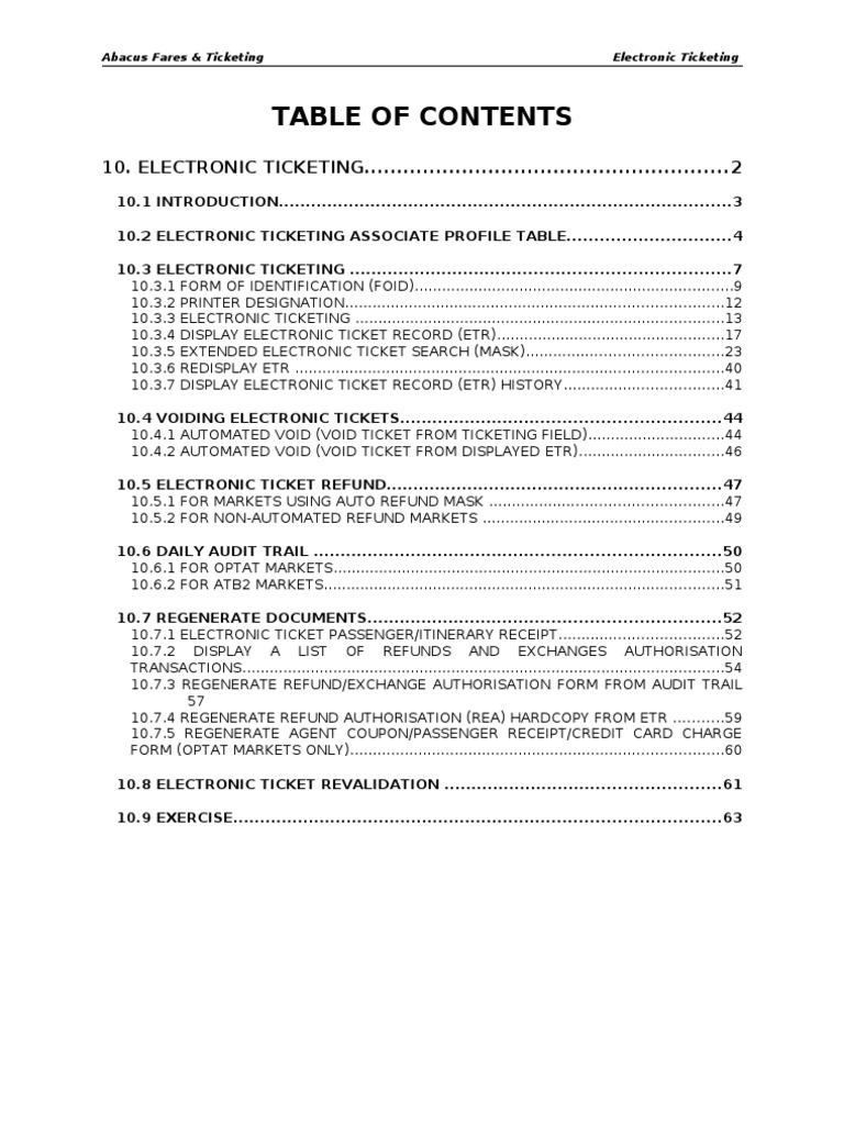 Electronic Ticketing Procedures Guide | PDF | Identity Document | Airlines