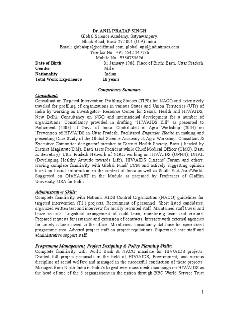 Competency Summary | PDF | Editing | Non Governmental Organization