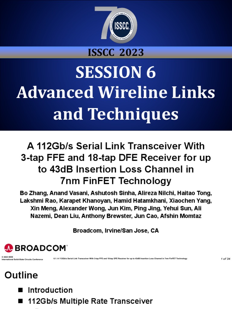 ISSCC2023-Advanced Wireline Links and Techniques | PDF