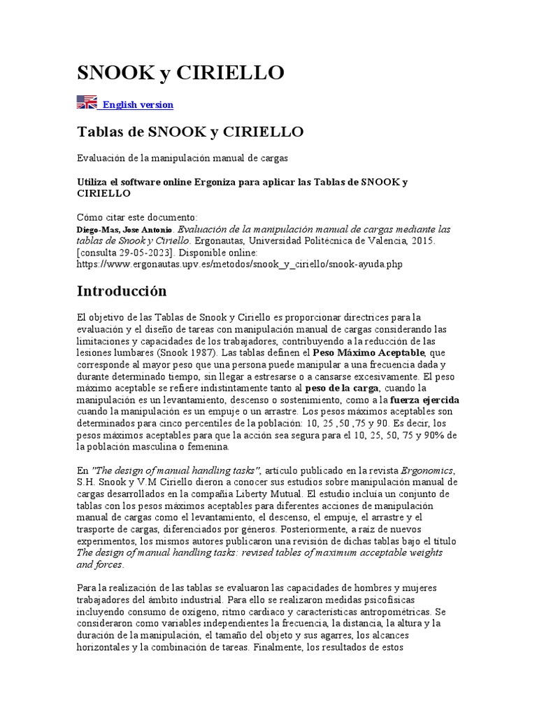 SNOOK y CIRIELLO | PDF