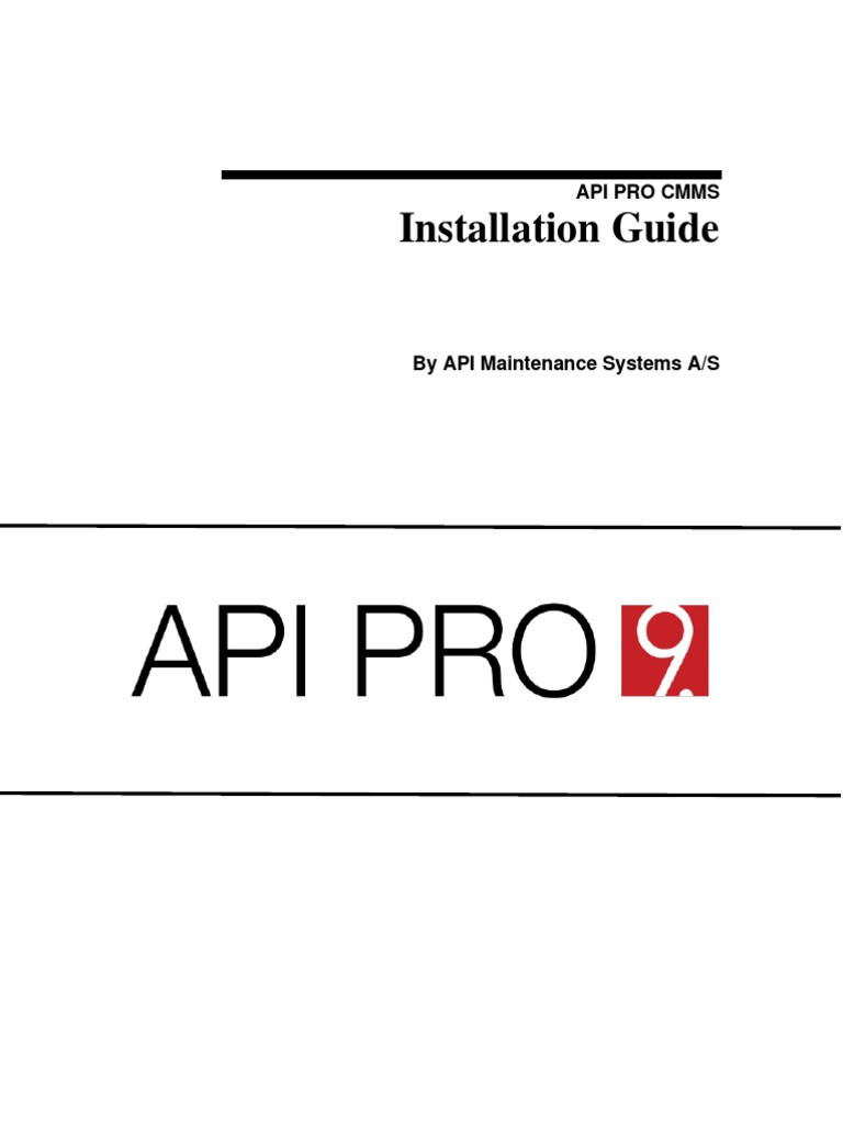API PRO 9 Installation Guide | PDF | Databases | Installation (Computer Programs)