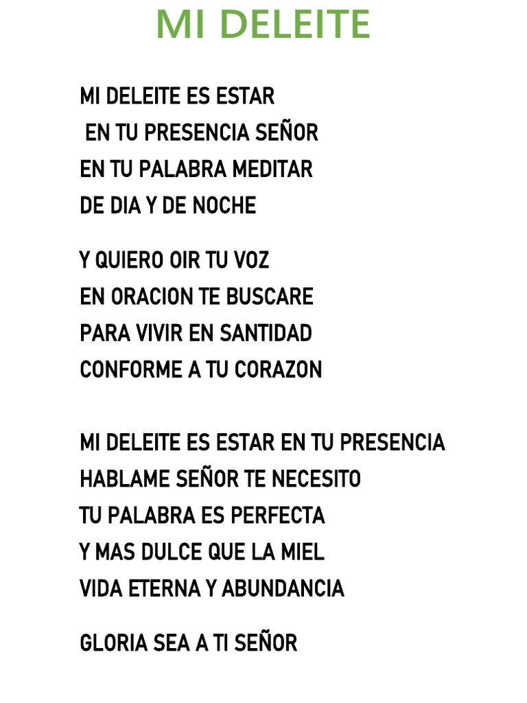 Mi Deleite LETRA | PDF