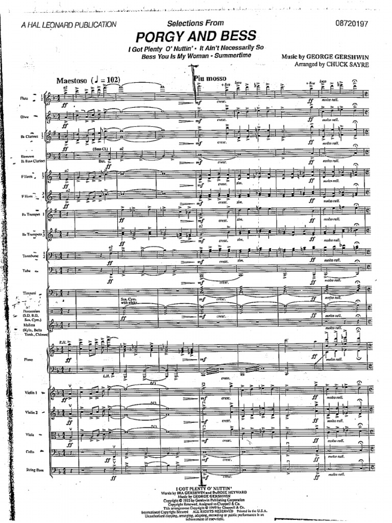 Gershwin Porgy and Bess, Score | PDF