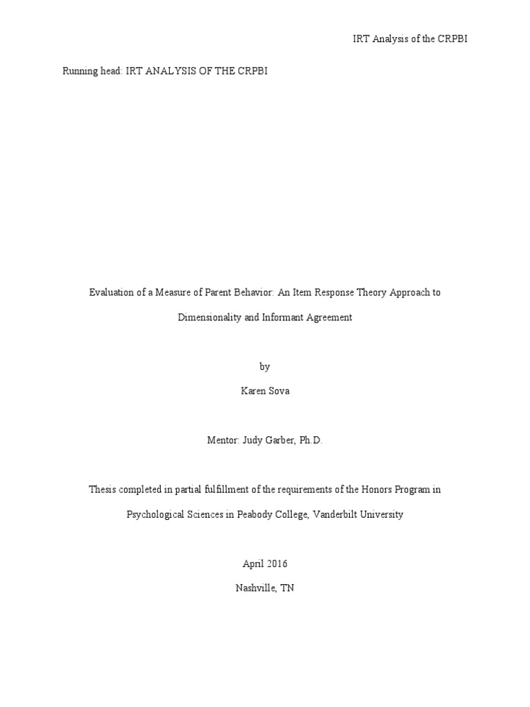 Karen Sova Thesis Final | PDF | Principal Component Analysis | Factor Analysis