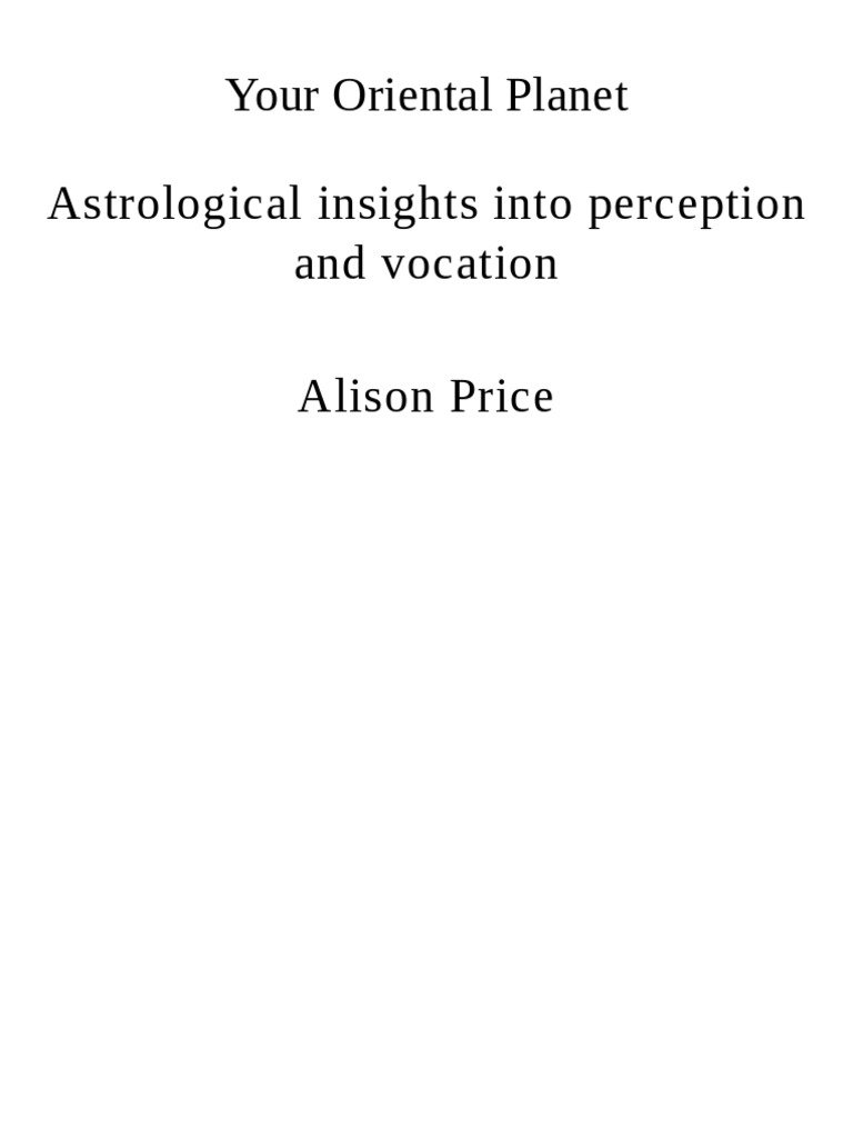 Book - 2016 - Alison Price - Your Oriental Planet - Astrological ...