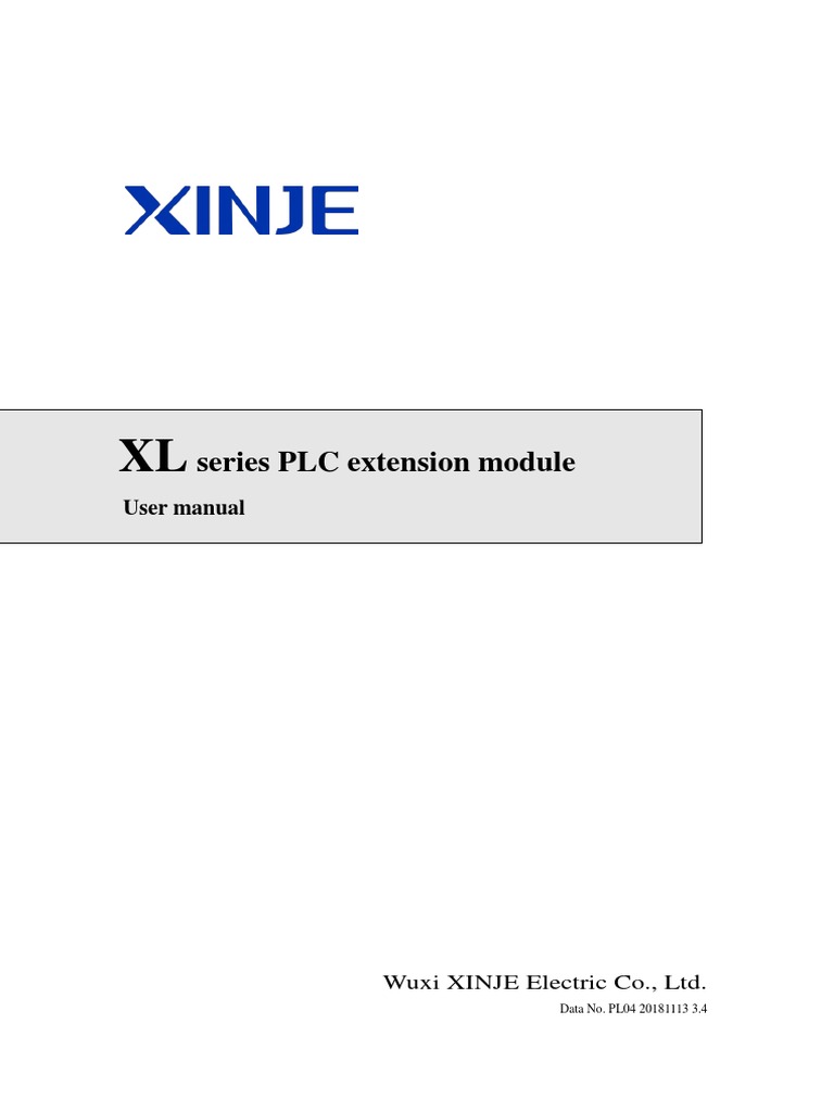 XL Extension Module Manual | PDF | Programmable Logic Controller ...