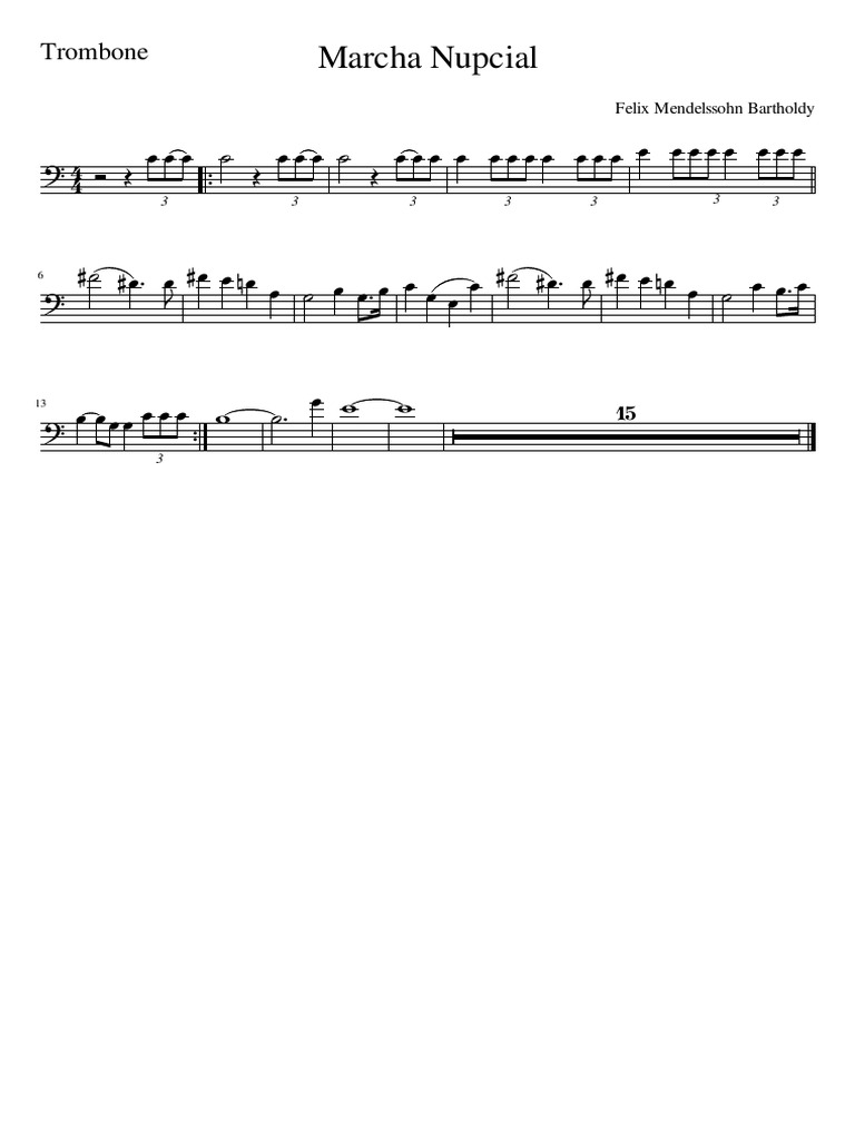 Marcha Nupcial - Trombone | PDF