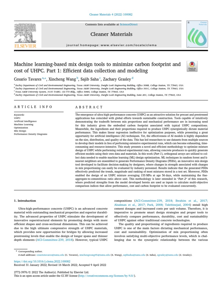 Machine Learning-Based Mix Design Tools To Minimize Carbon Footprint ...