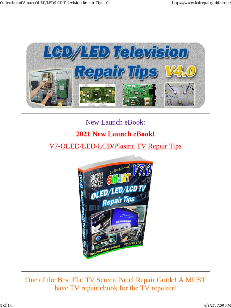 Comprehensive TV Repair Tips eBook | PDF | Liquid Crystal Display ...