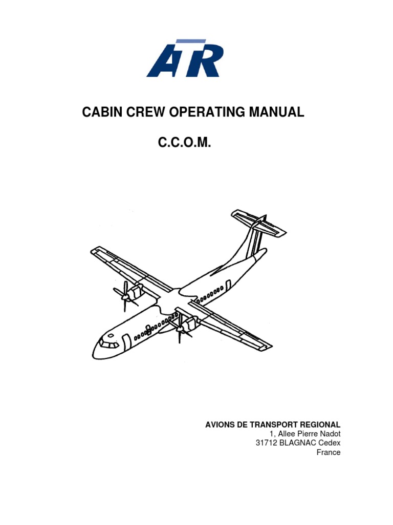 Cabin Crew Manual for ATR Aircraft | PDF