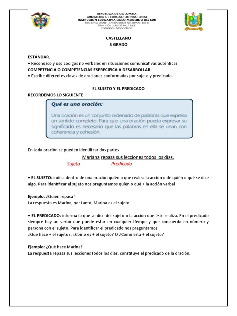 La Oracion 2P | PDF | Artes del Lenguaje y Comunicación