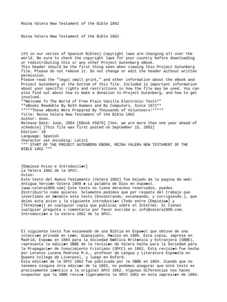 Reina Valera New Testament of The Bible 1862 | PDF | Jesús | Juan el ...