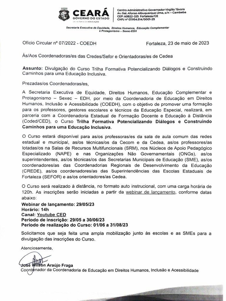 Ofício Circular 07.2023 | PDF