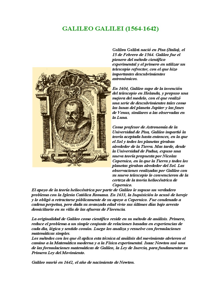 GALILEO | PDF | Galileo Galilei | Nicolás Copérnico