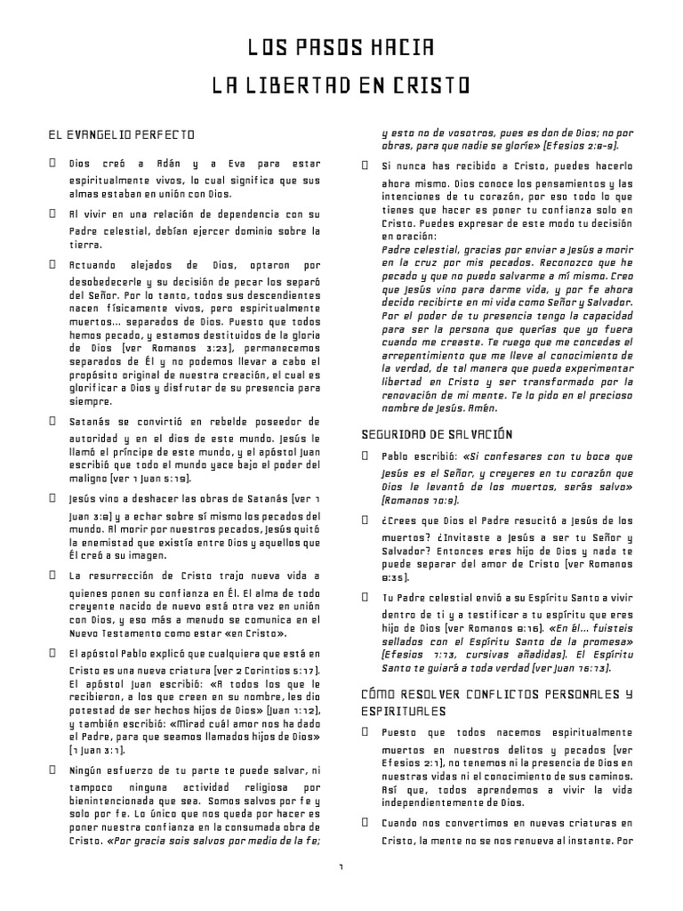 7 Pasos Hacia La Libertad | PDF | Cristo (título) | Fe