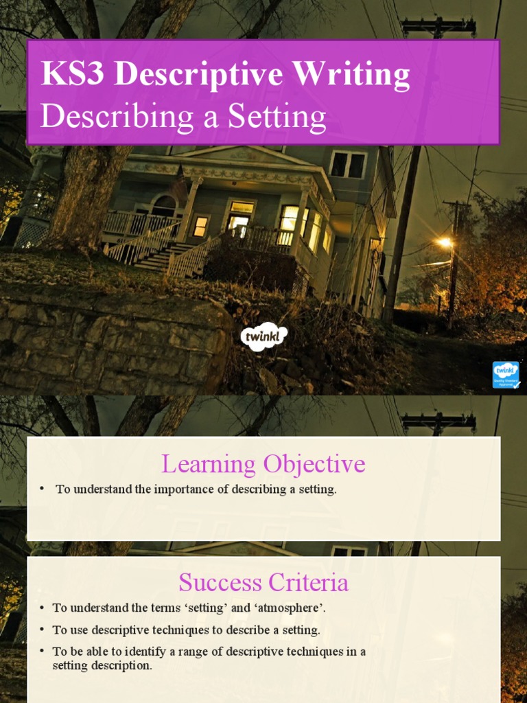Describing A Setting | PDF | Adjective | Language Mechanics