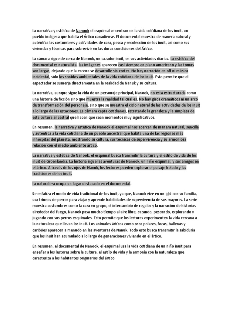 Vida y Cultura Inuit en Nanook | PDF