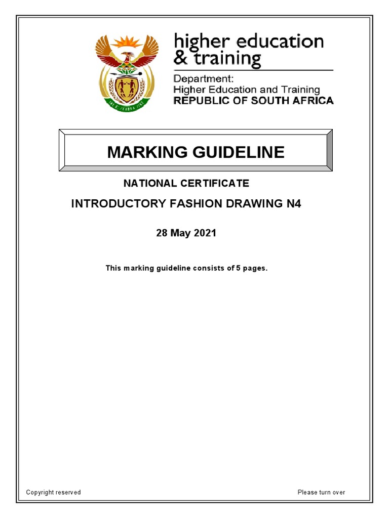 N4 Introductory Fashion Drawing June 2021 Memorandum | PDF | Blouse ...