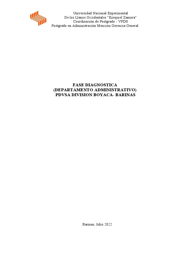 Diagnóstico Administrativo en PDVSA Barinas | PDF