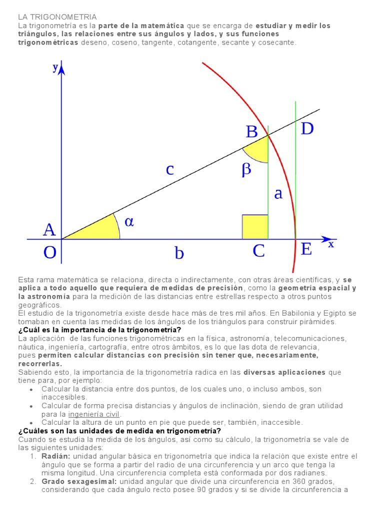 LA TRIGONOMETRIA (Matematicas) | PDF | Trigonometría | Funciones trigonométricas