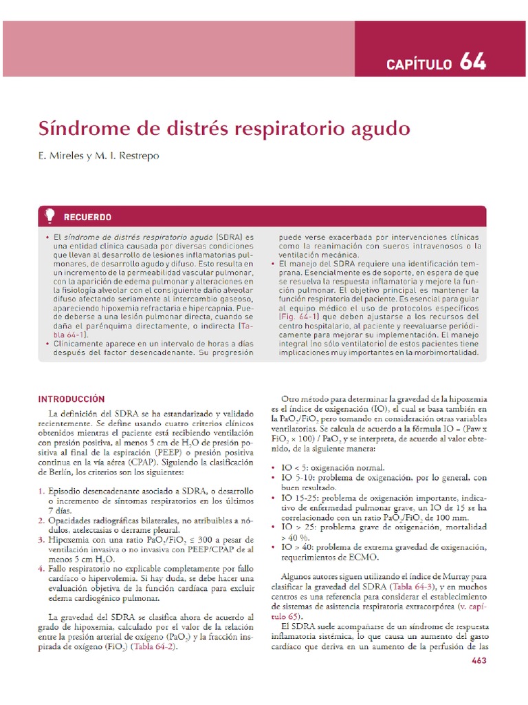 5 Sindrome de Distres Respiratorio Agudo | PDF
