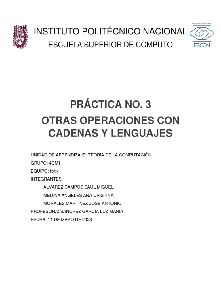 Tixtix Practica3 | PDF | Lenguaje de programación | Cadena (informática)