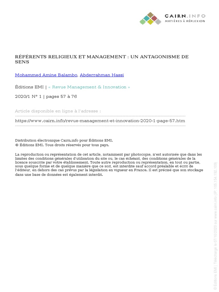 Balambo, Hassi 2020 | PDF