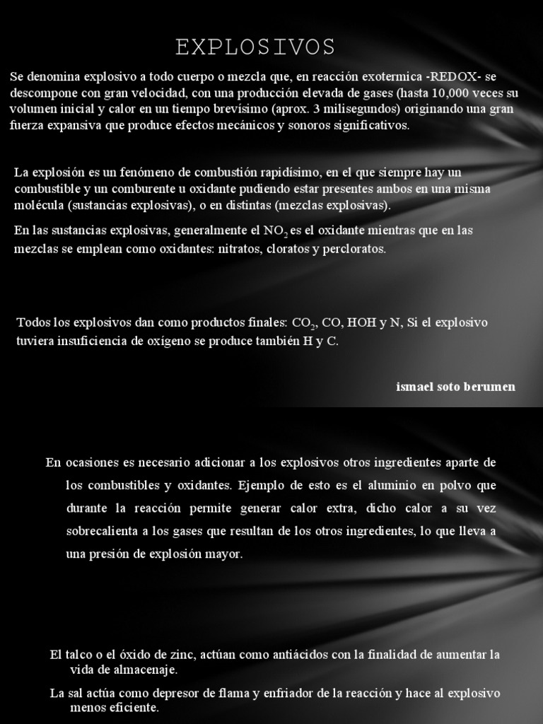 Explosivos (A) | PDF | Oxígeno | Agente oxidante