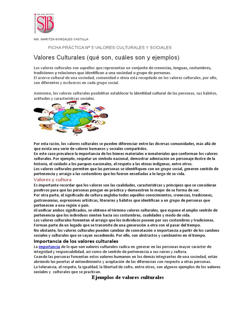 Valores Culturales y Sociales Esenciales | PDF | Sociedad | Felicidad