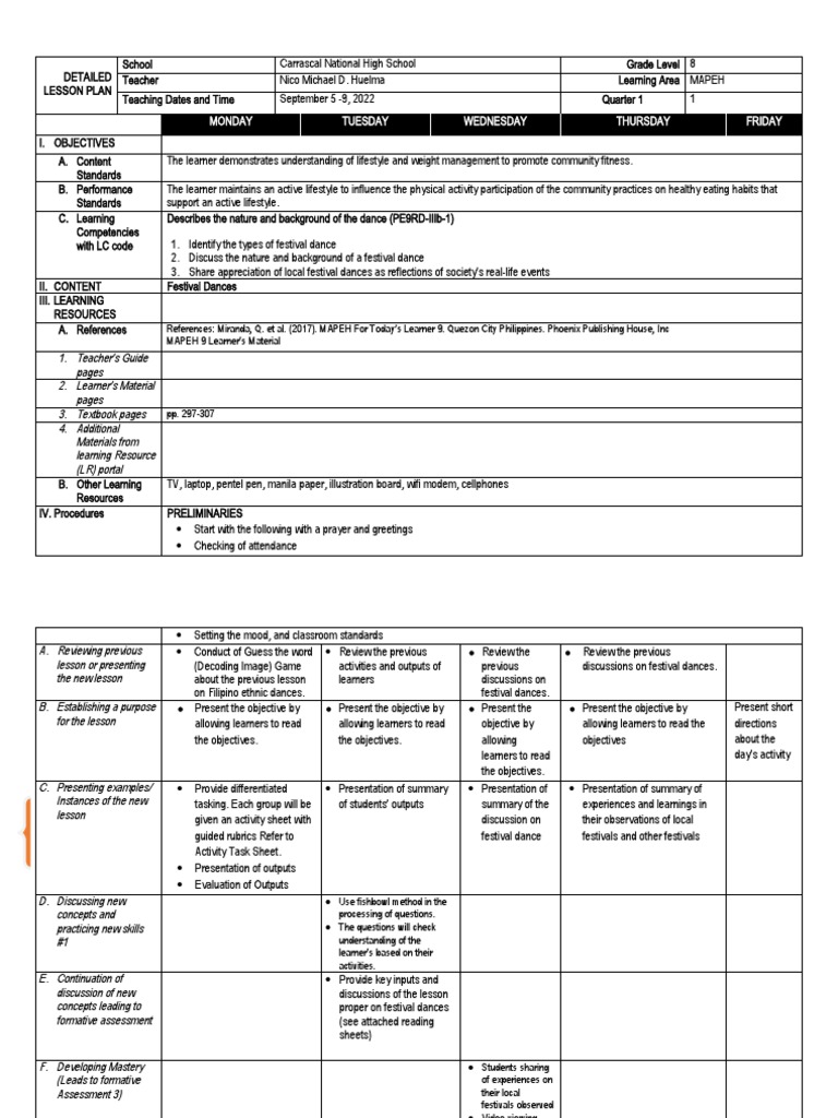 Sample Daily Lesson Log Dllwith Entry PDF