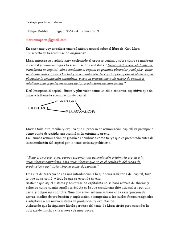 Borrador TP Historia Felipe Roldan | PDF | Capital (economía ...