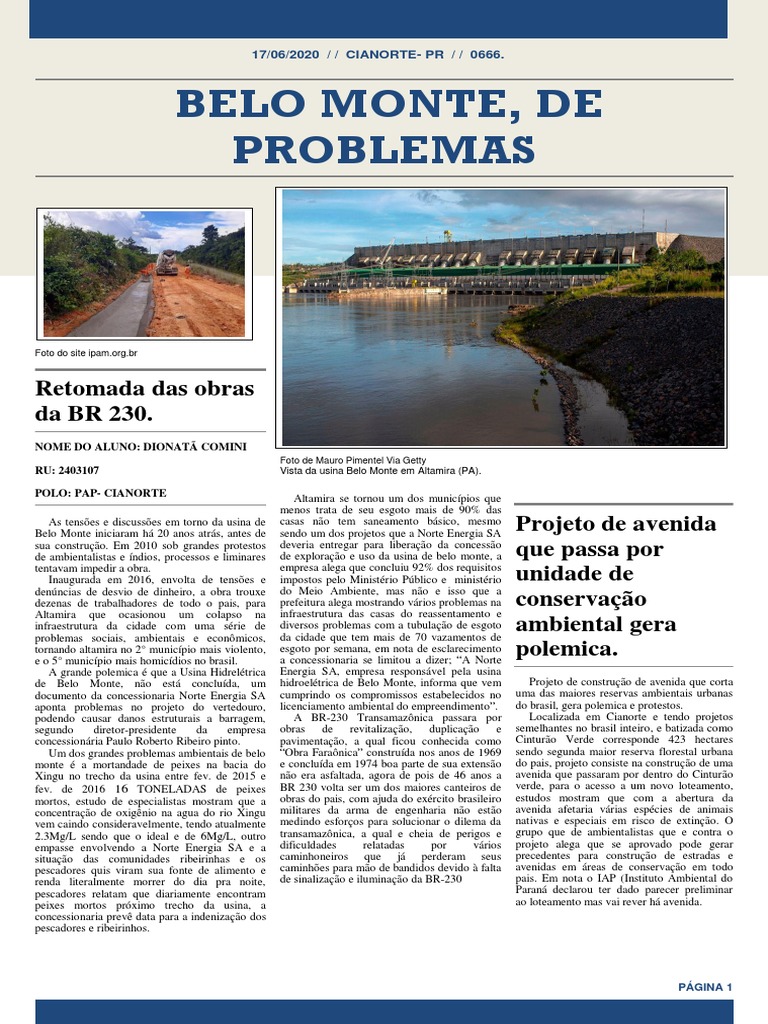 Template - Modelo de Reportagem - A2 2020 - Altamira-Cianorte | PDF