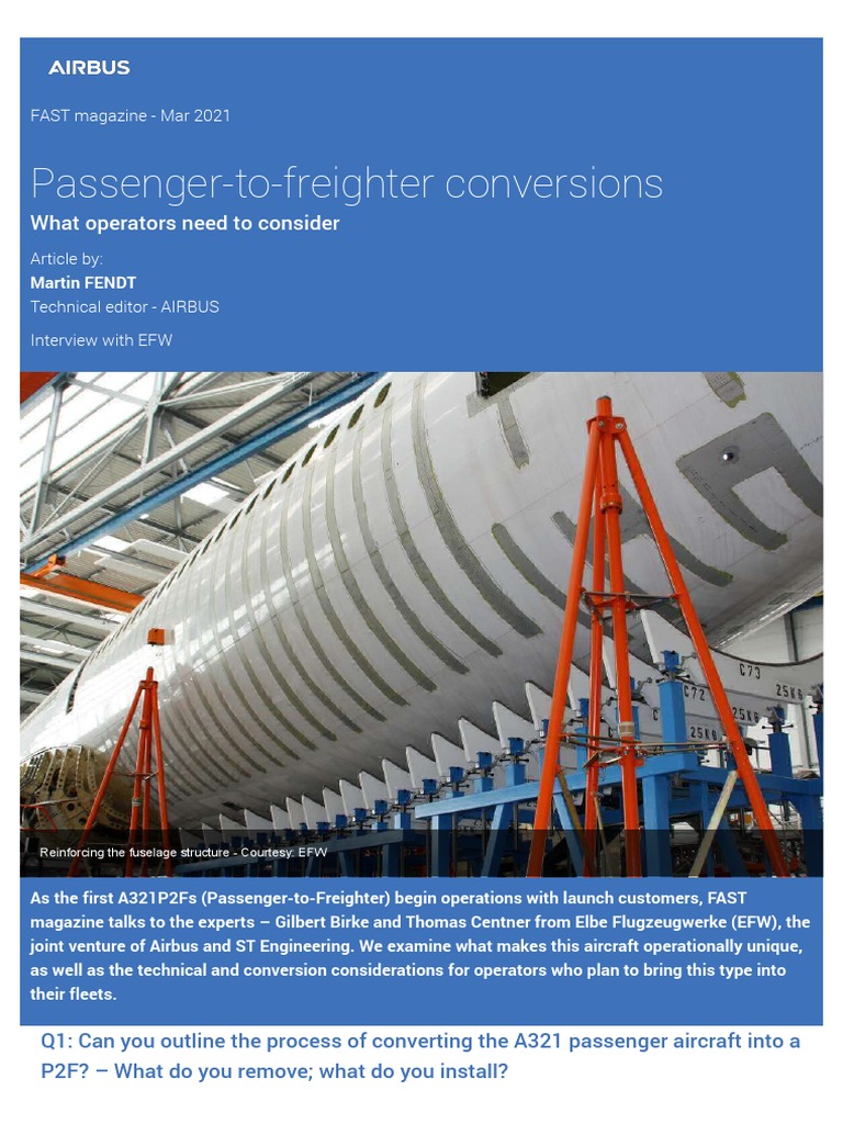 Airbus Passenger To Freighter Conversion Brochure | Download Free PDF ...