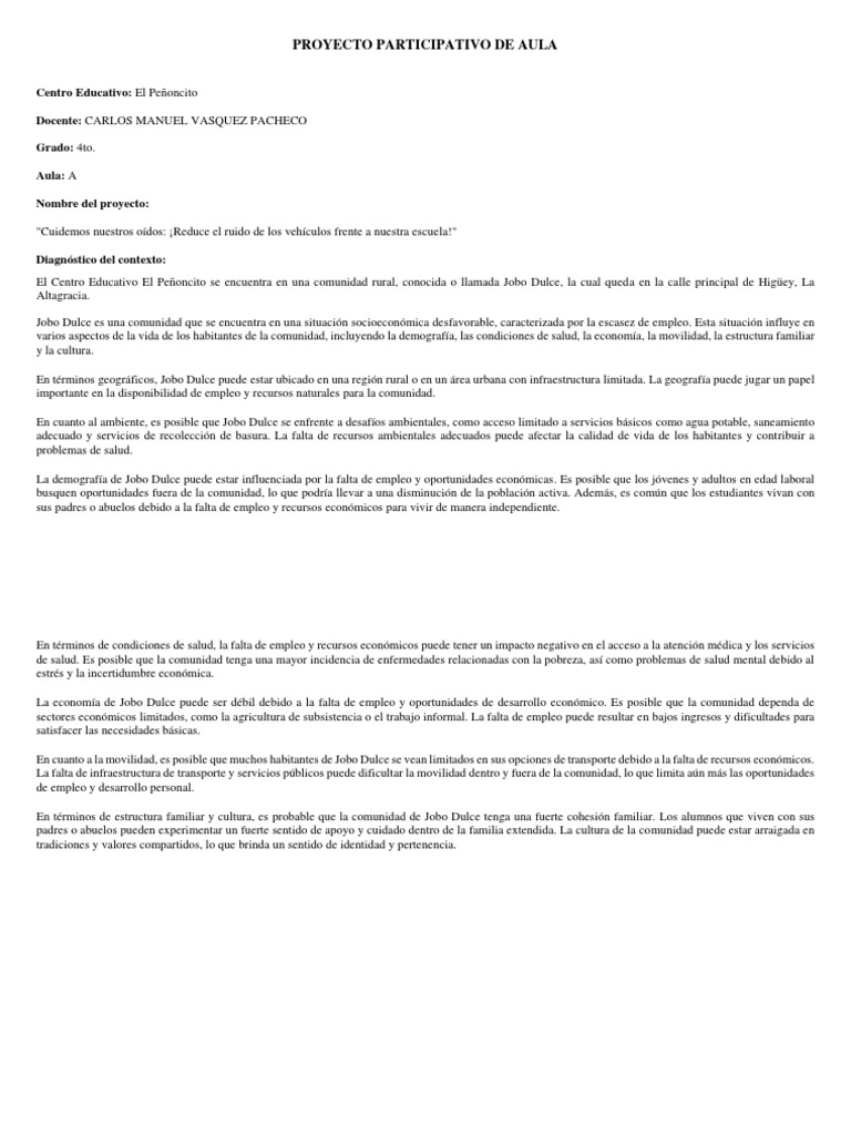 Tiii - Act.2-Proyecto Participativo de Aula Carlos Manuel Vasquez Pacheco | PDF | Aprendizaje ...