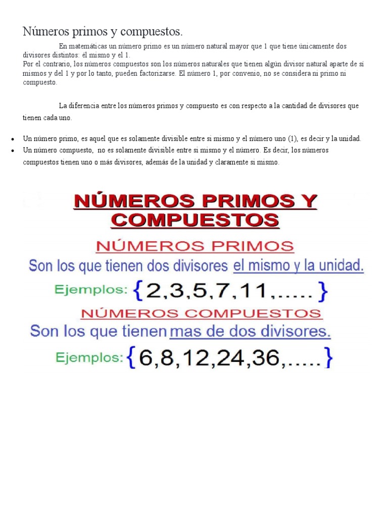 Números Primos y Compuestos 5C | PDF