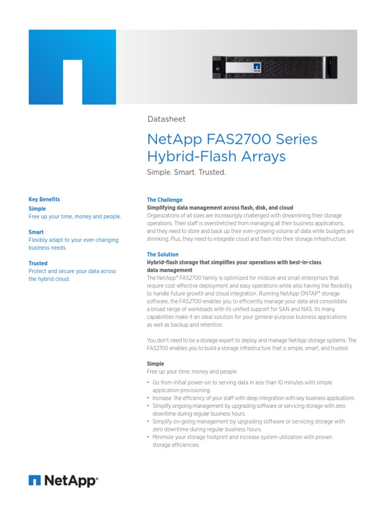 NetApp FAS2700 Series | PDF | Cloud Computing | Data