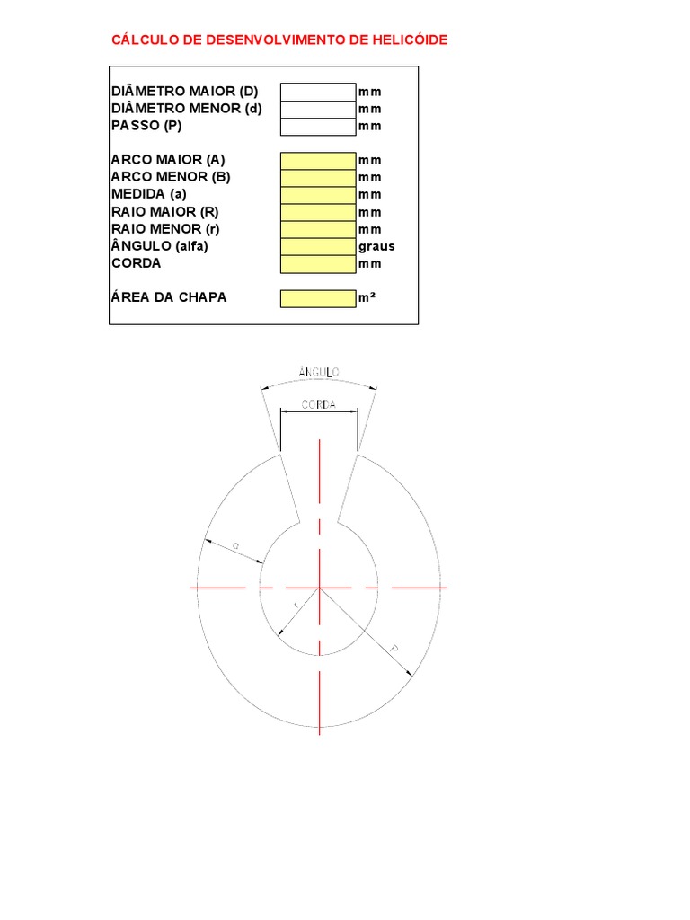 Cálculo de Desenvolvimento de Helicóide | PDF