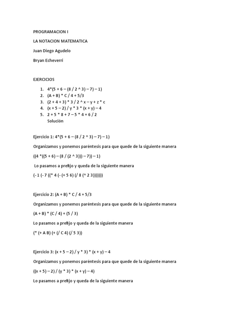 Notacion Matematica | PDF