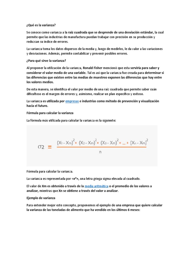 Qué Es La Varianza Pdf Diferencia Oblicuidad