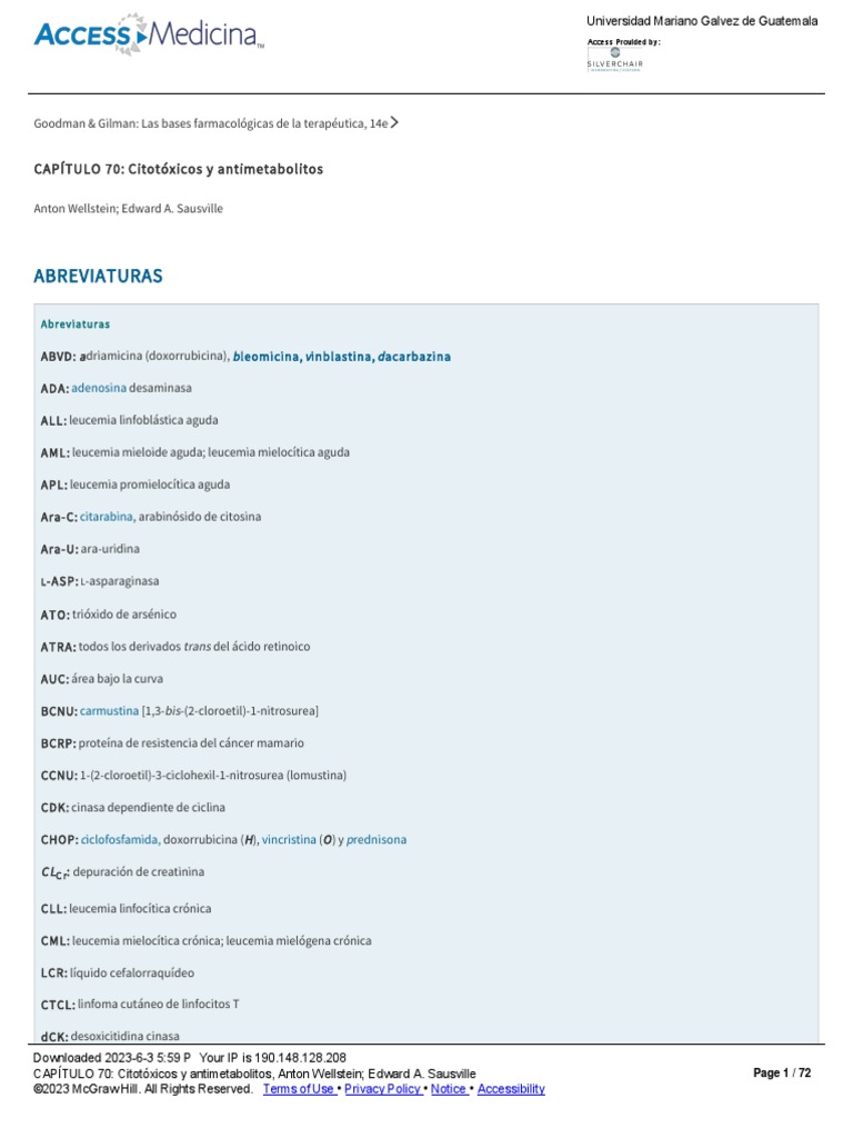 Citotóxicos y Antimetabolitos: Guía Completa | PDF | Ciencia y matemáticas