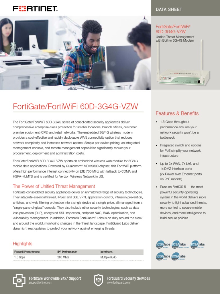 Fortigate 60d 3g4g VZW | PDF | Computer Network | Computer Security