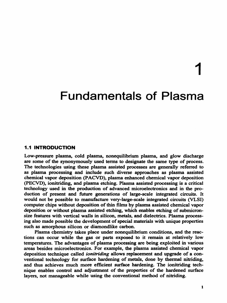 1.fundamentals of Plasma | Download Free PDF | Plasma (Physics) | Gases