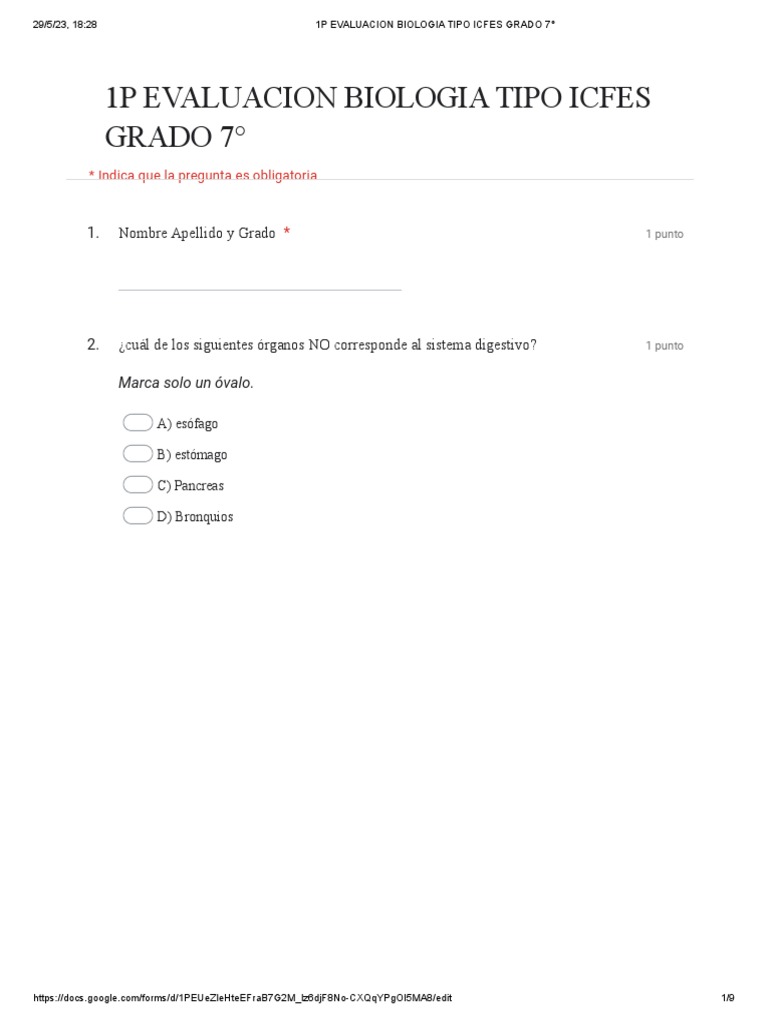 Evaluacion Biologia Grado 7 | PDF