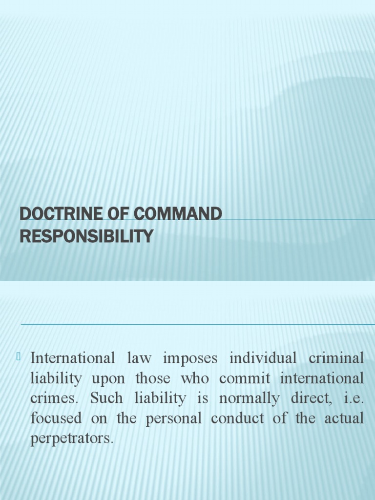 PSJLC Doctrine of Command Responsibility | PDF