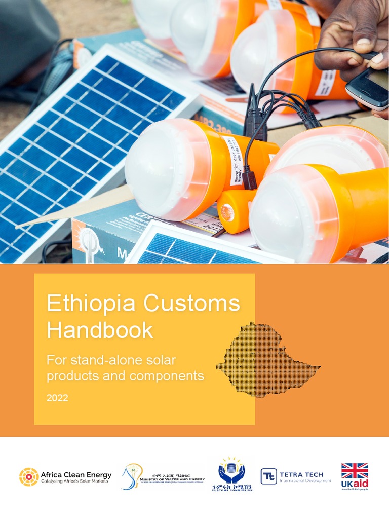 Ace Taf Ethiopia Customs Handbook | PDF | Photovoltaic System | Solar Power
