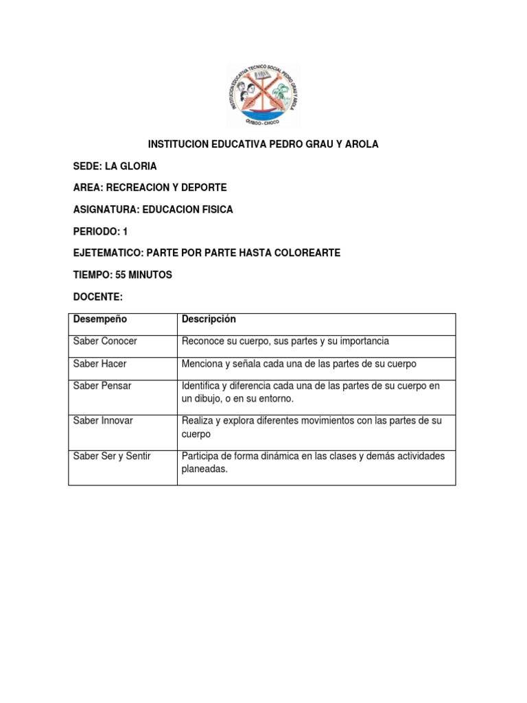 Clases de Educacion Fisica Eje Tematico 1 | PDF