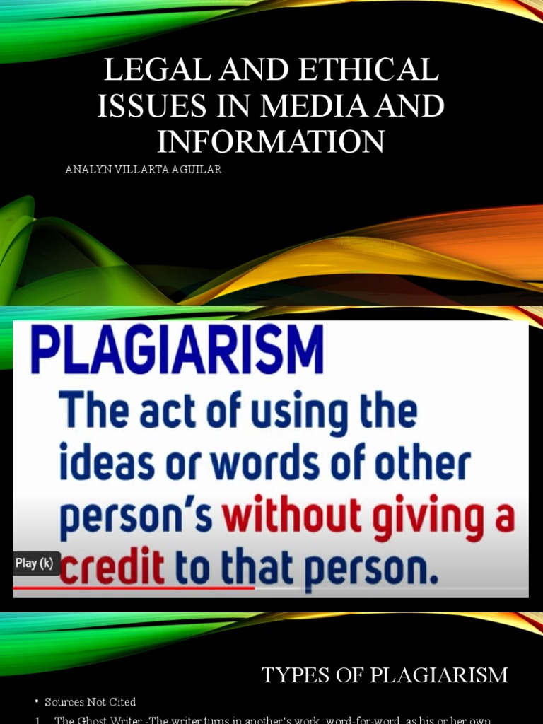 Legal N Ethical Issues of Media N Information | PDF | Fair Use | Plagiarism