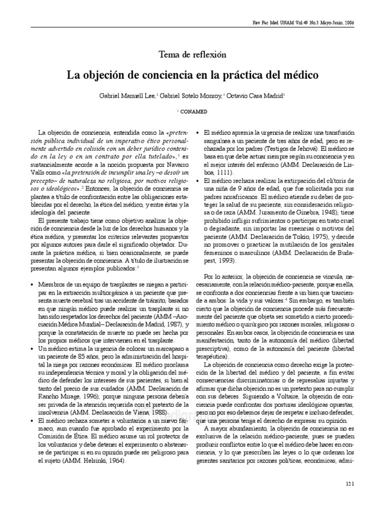 2 La Objecion de Conciencia en La Práctica Del Médico | PDF | Bioética ...