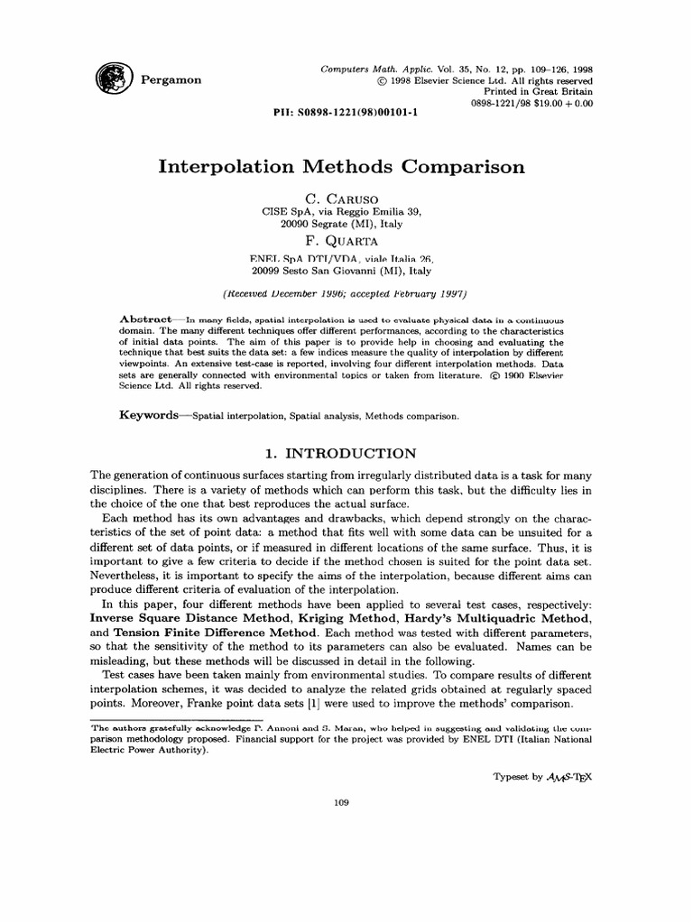 Interpolation Methods Comparison PDF Variance Interpolation